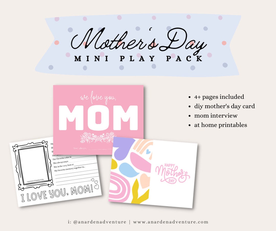 Mother's Day Printable Kit • Mother's Day Card • Mother's Day Craft for ...