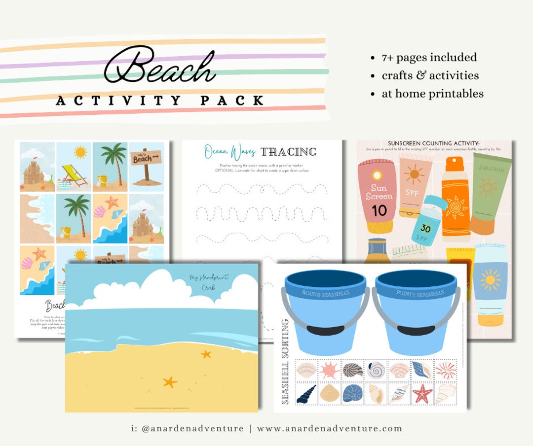 Beach Activity Pack Beach Activities Summer Printables Summer Learning ...