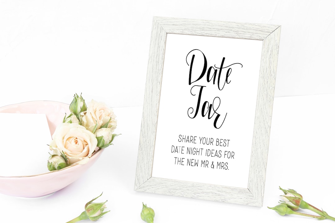 Date Jar Sign - Date Night Ideas - Bridal Shower Game - Printable ...