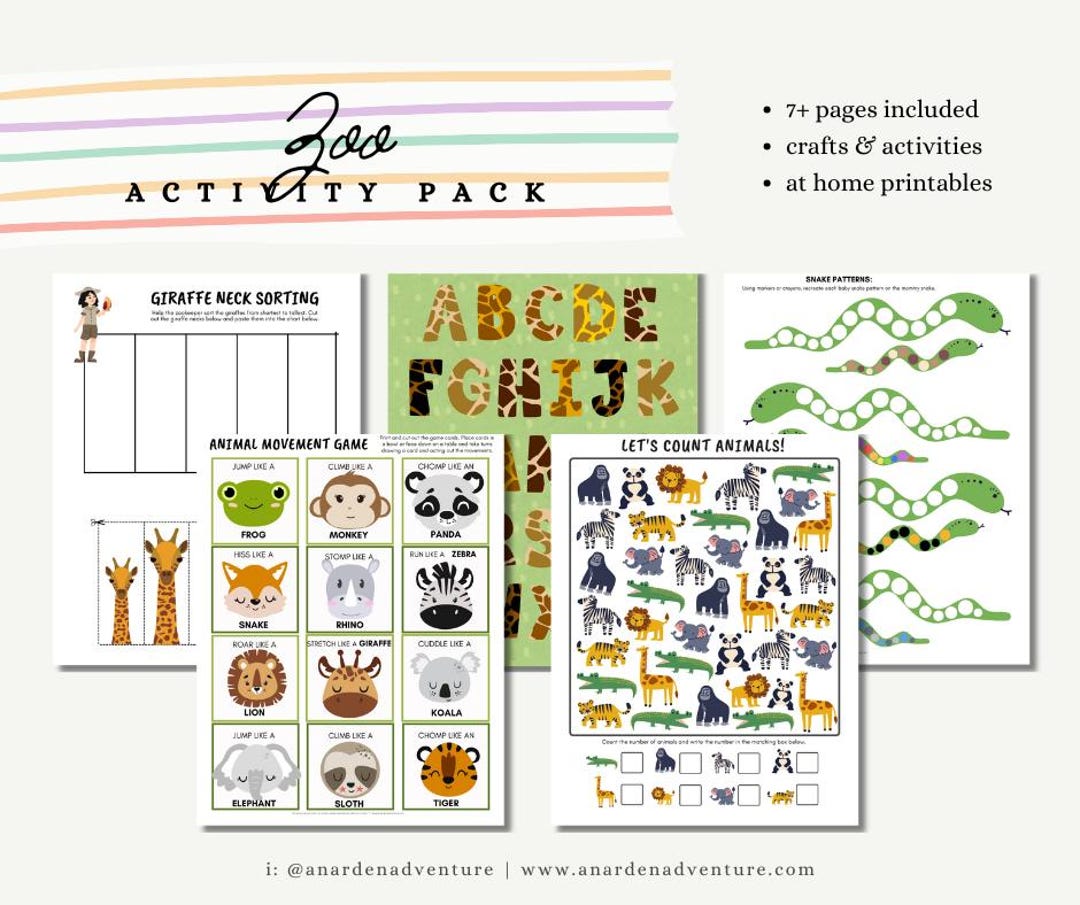 Zoo Activity Pack • Zoo Animals Learning Set • Jungle Activity Pack ...