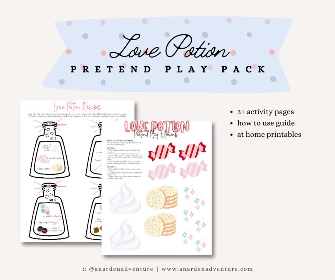 Valentine Love Potion Pretend Play Pack (digital Download) - Etsy