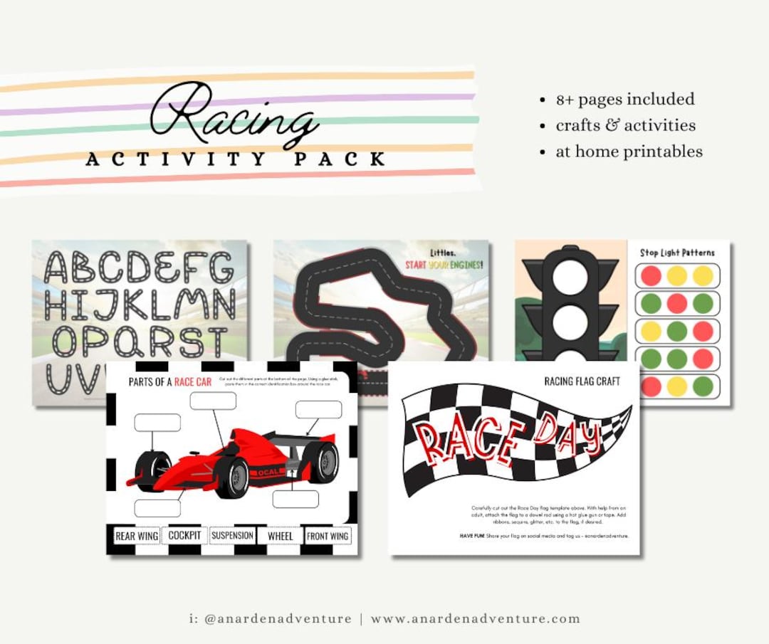 Race Car Activity Pack • Race Track • Cars Printable • Racing Activity ...