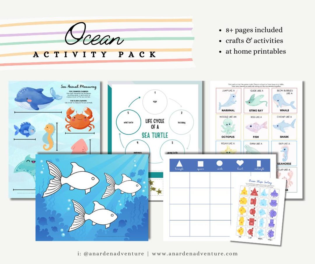 Ocean Activity Pack: Under the Sea Learning (digital Download) - Etsy