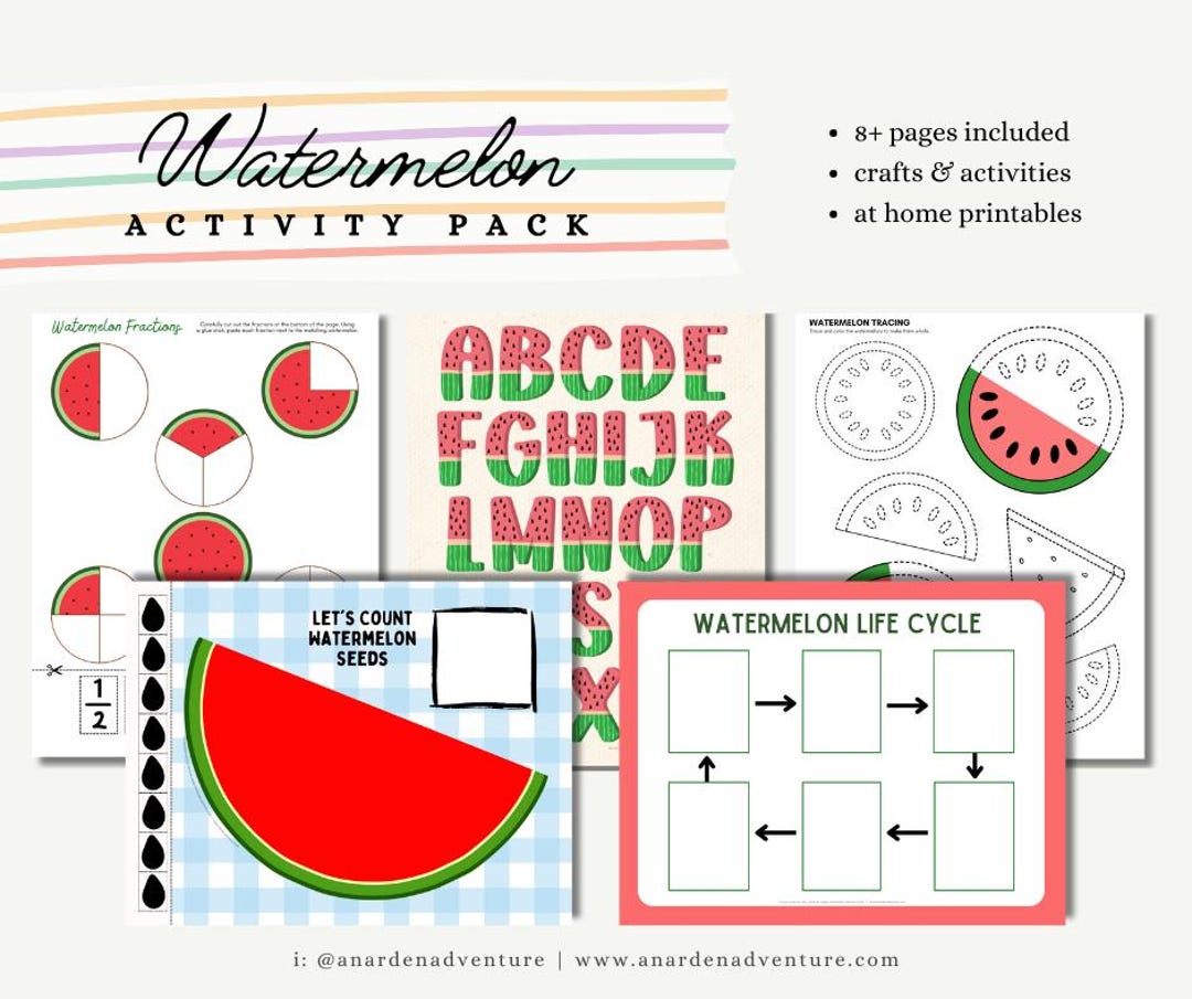 Watermelon Activity Pack • All About Fruit Learning Activity ...