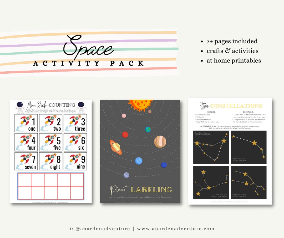 Outer Space Activity Pack Space Homeschool Printables Space Printable ...