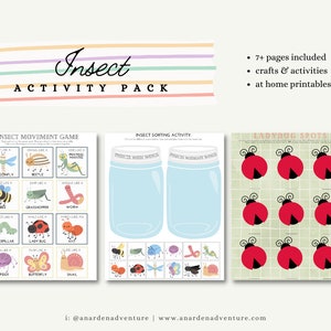 Insect Activity Pack • All About Bugs Activities for Kids • Bug ...