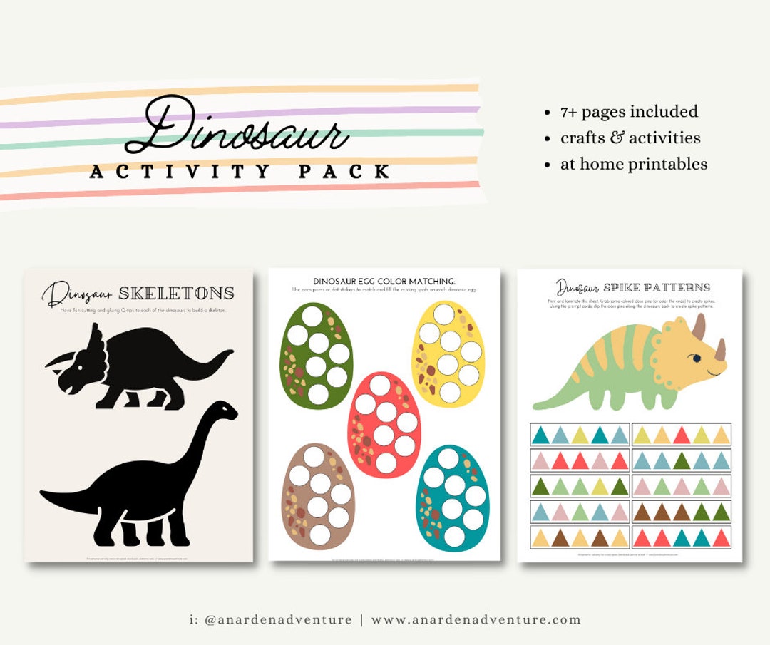 Dinosaur Activity Pack • Dinosaur Learning Set • Printable Activity ...