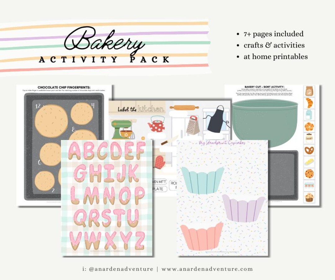 Bakery Activity Pack • Cupcake, Donut + Cake Activities • Baking ...