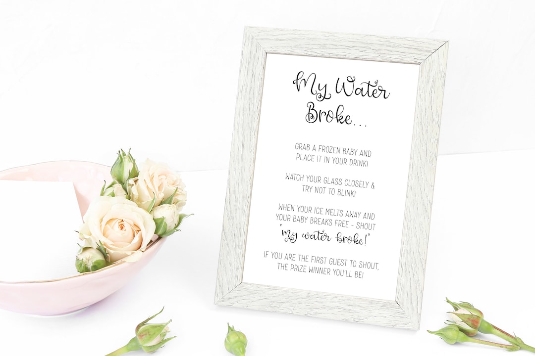 My Water Broke Game - Baby Shower Game - Printable Baby Shower Game ...