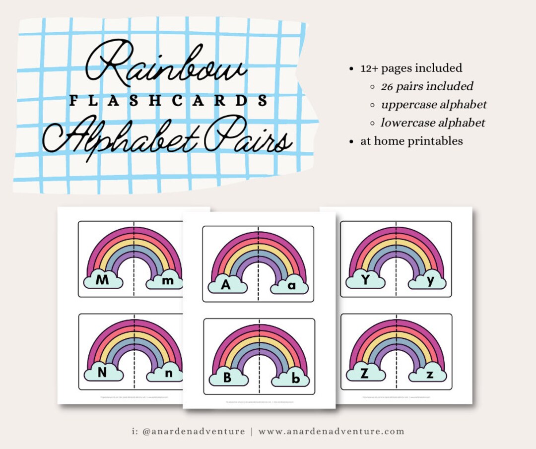 Alphabet Flashcards • Uppercase + Lowercase Letters • Alphabet Pair ...