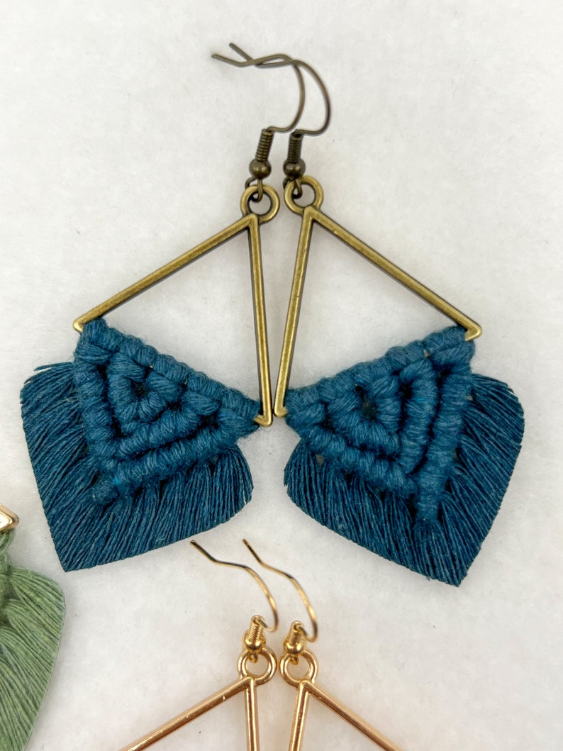 Triangle Macrame Earrings Custom Macrame Earrings Boho - Etsy