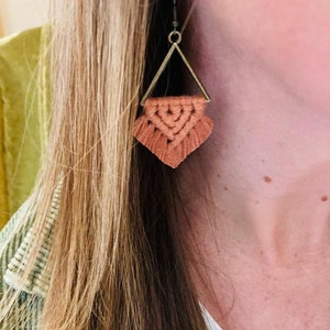 Triangle Macrame Earrings | Custom Macrame Earrings | Boho Earrings ...