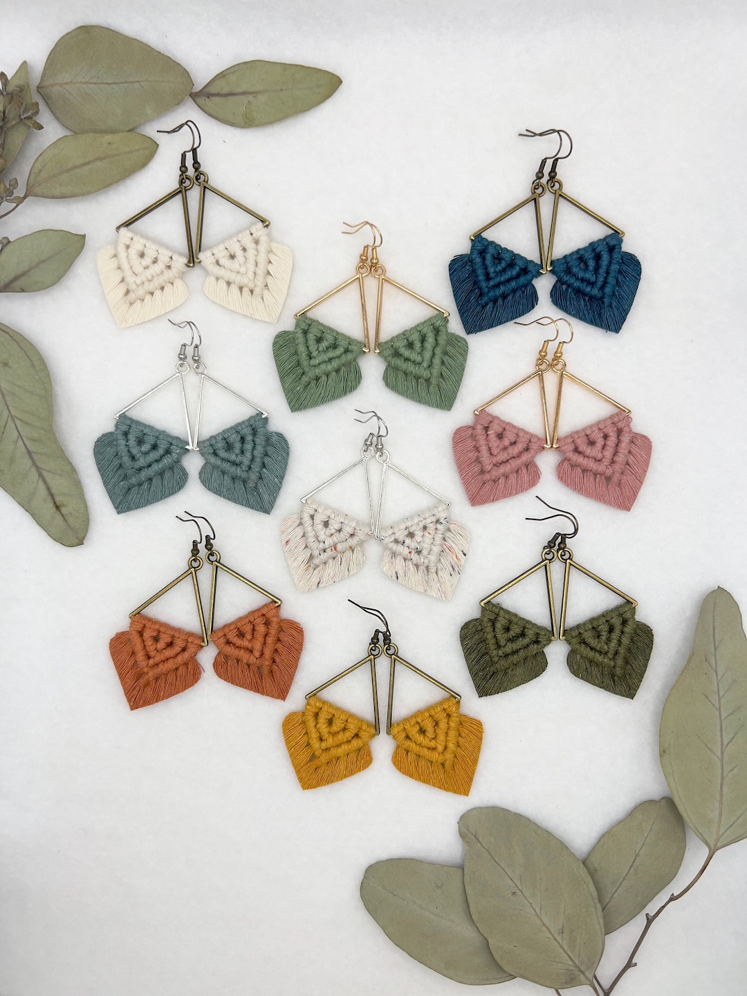 Triangle Macrame Earrings | Custom Macrame Earrings | Boho Earrings ...