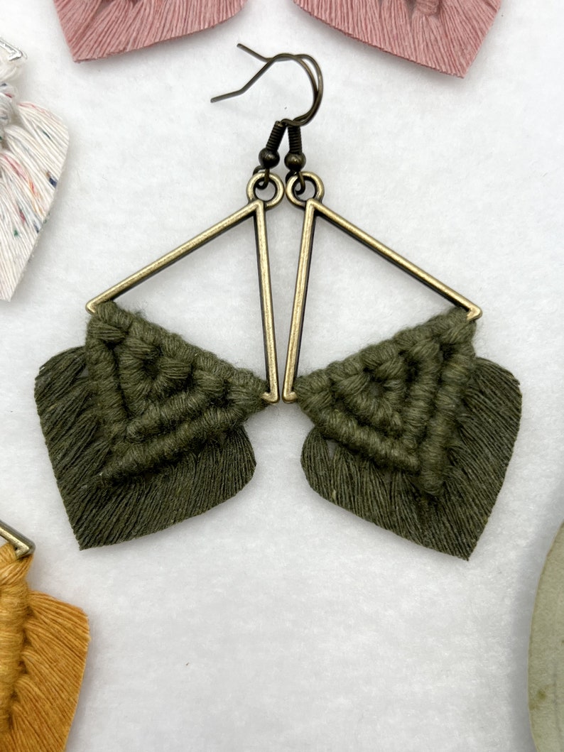 Triangle Macrame Earrings Custom Macrame Earrings Boho - Etsy