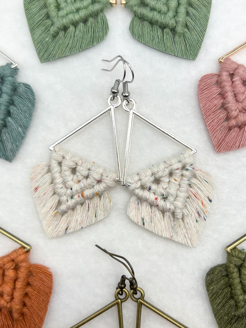Triangle Macrame Earrings Custom Macrame Earrings Boho - Etsy