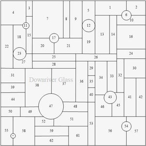 Stained Glass Pattern Contemporary Geometric With Circles, 12 Inches ...