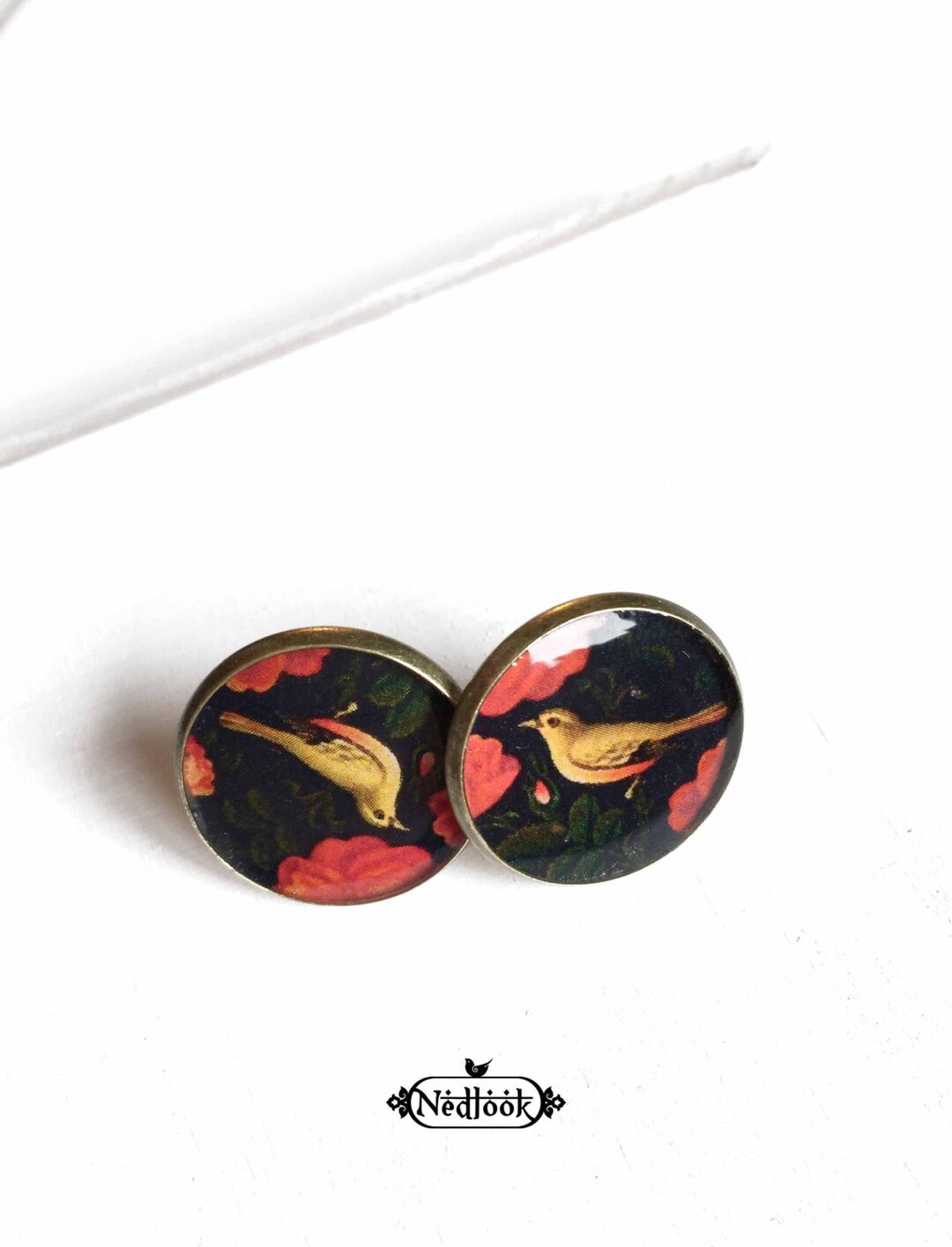 GOLOMORGH Persian Stud Earrings Unique Gift, Bird Jewelry, Ethnic Post ...