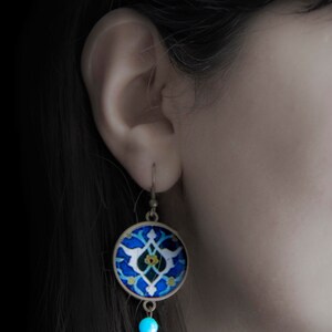 Persian Tile Earrings: Safavid Style Bronze Jewelry - Etsy