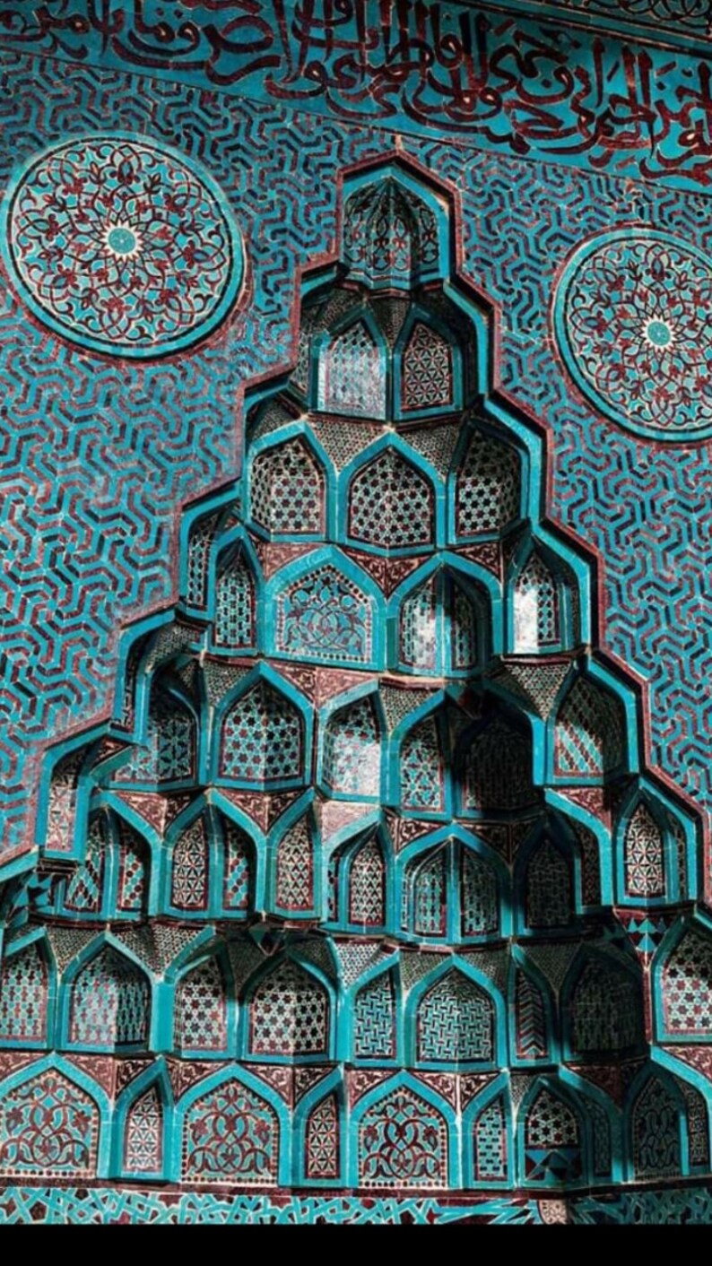 NIRVANA Middle Eastern Mandala Drop Earrings Turkish Tile | Etsy