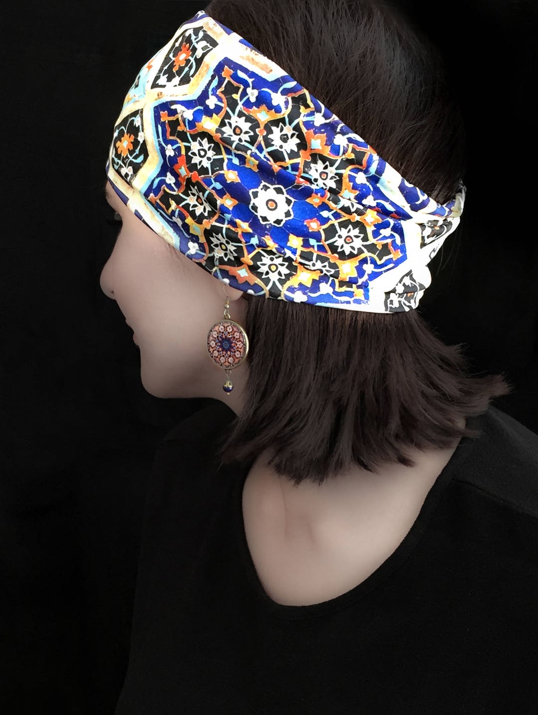 HOMA Headband With Persian Eslimi Design, Persian Patterned, Yoga ...
