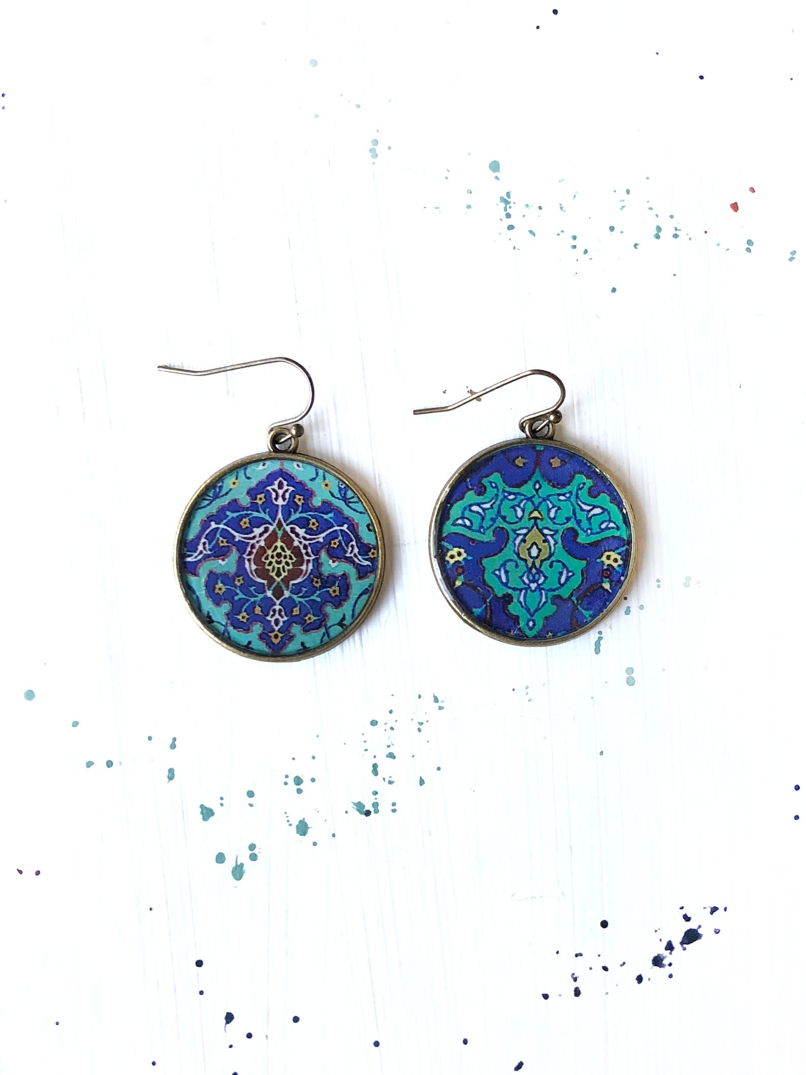 MAHSA earrings non-matching with Persian pattern Persian | Etsy