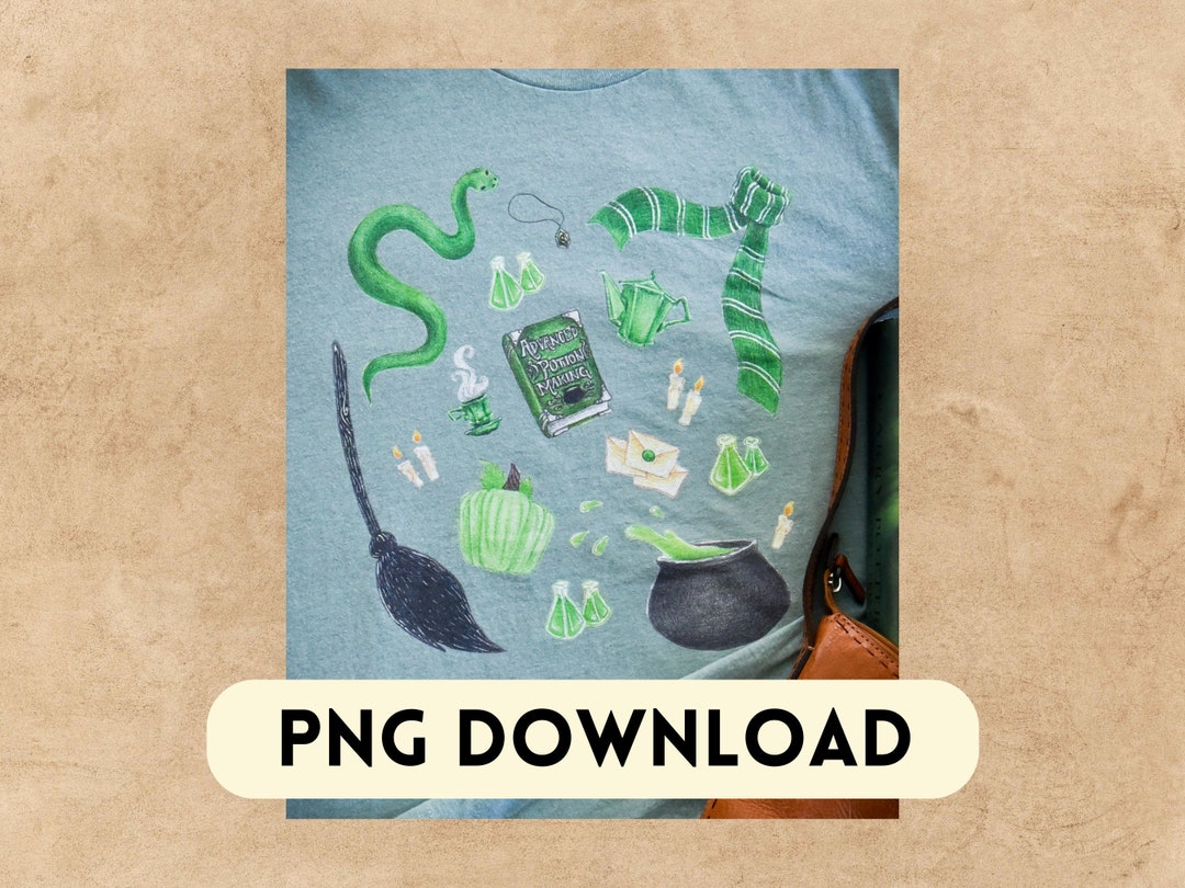 Cunning Magic School Green Snake House PNG | Digital Download | Hand ...