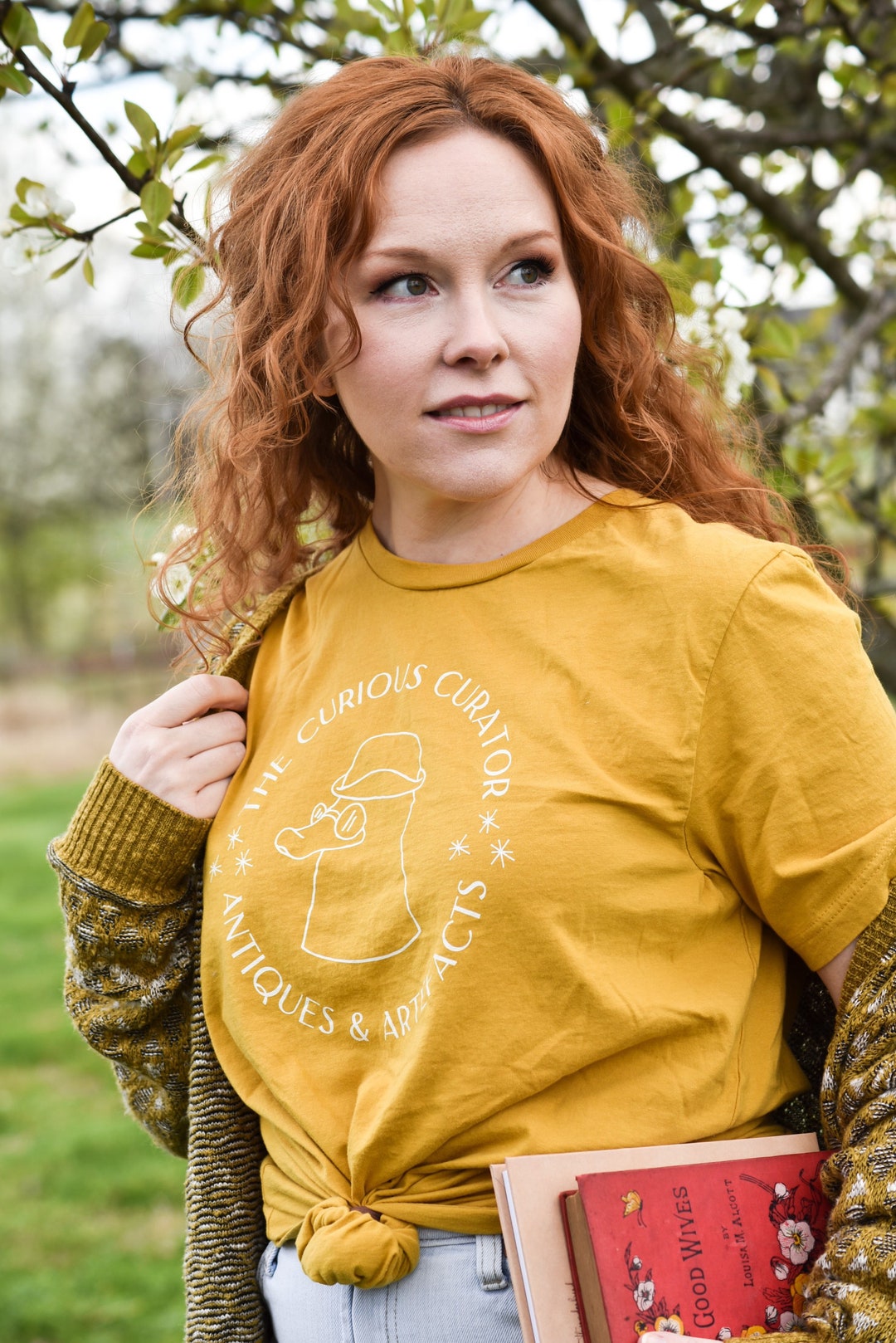 The Curious Curator Tee | Magical Antiques and Artefacts | Mustard ...