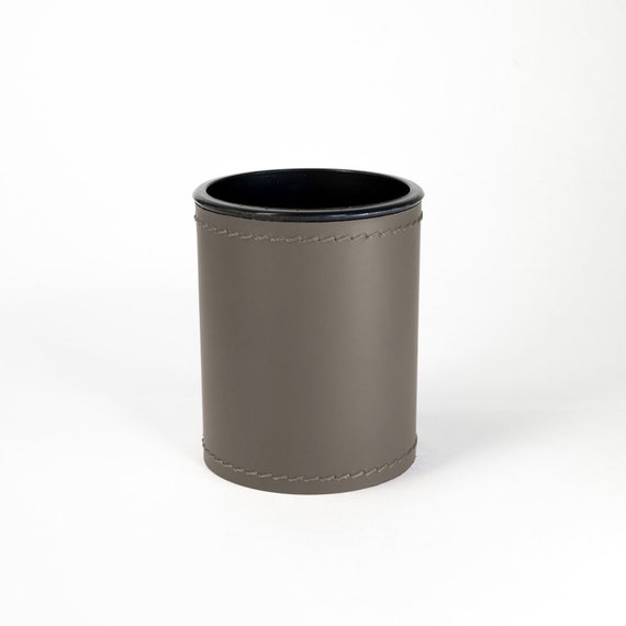 Portapenne da Scrivania Design Rotondo in Cuoio Grigio Talpa | Etsy