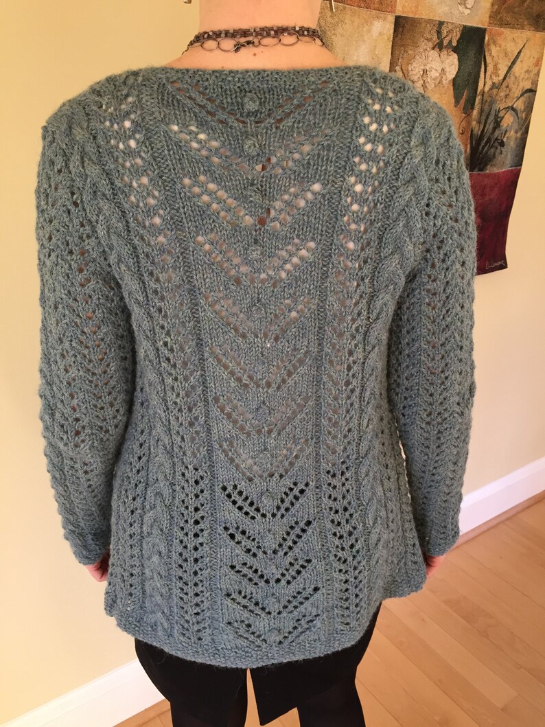 Knitting Pattern Women's Lace and Braid Cardigan - Etsy