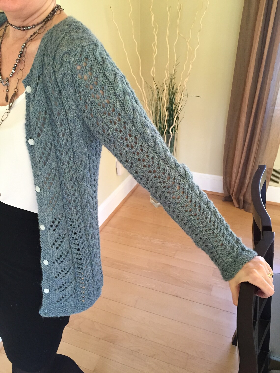 Knitting Pattern Women's Lace and Braid Cardigan - Etsy