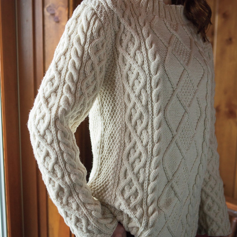 Aran Sweater Pattern - Etsy