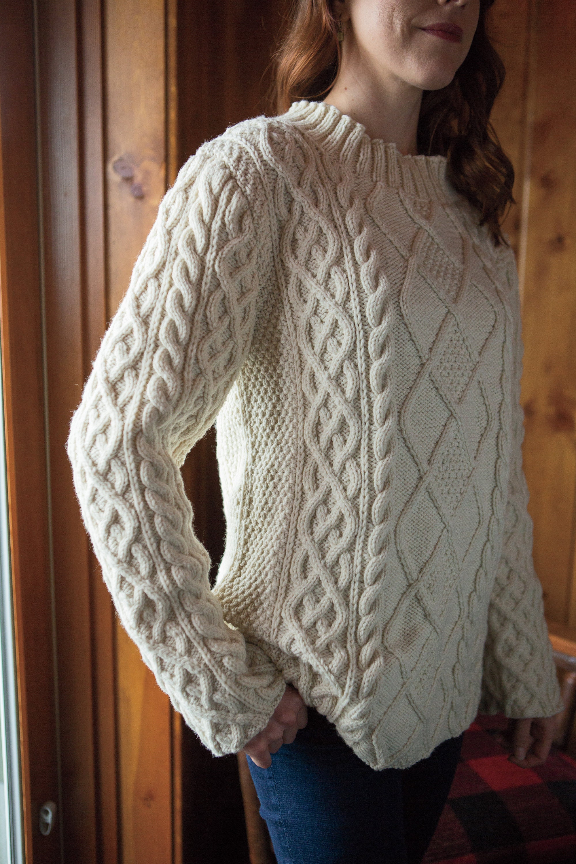Knitting Pattern Aran Cabled Inis Aran - Etsy