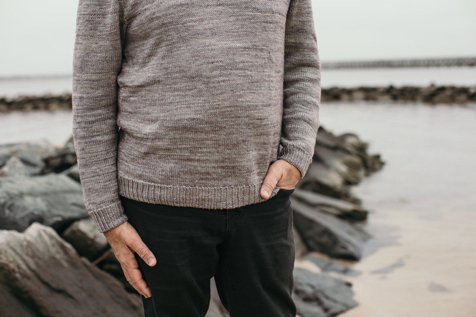 Knitting Pattern Men's V-neck Sweater Bay Hundred - Etsy