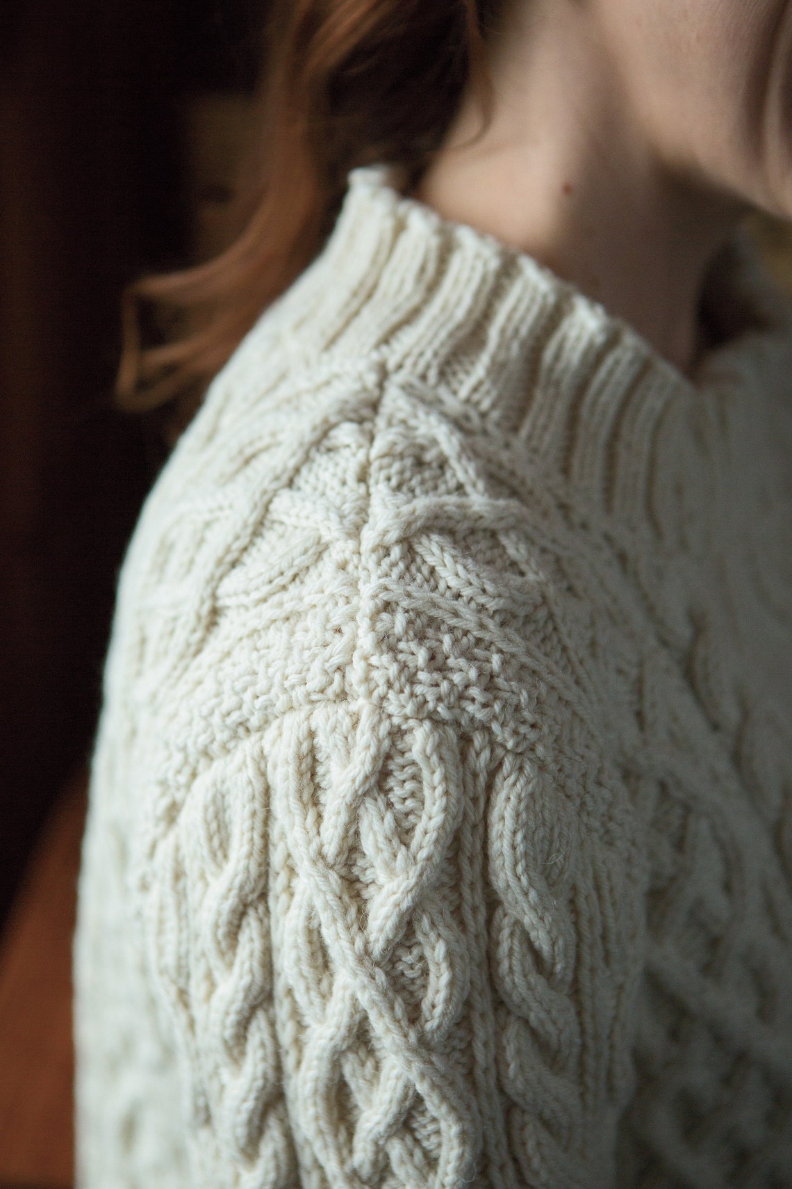 Knitting Pattern Aran Cabled Inis Aran - Etsy