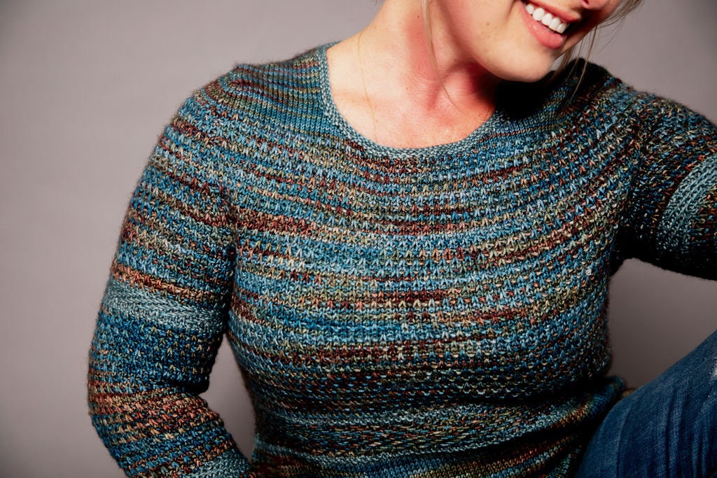 Knitting Pattern Slip Stitch Top Down Seamless Sweater Salt Marsh - Etsy