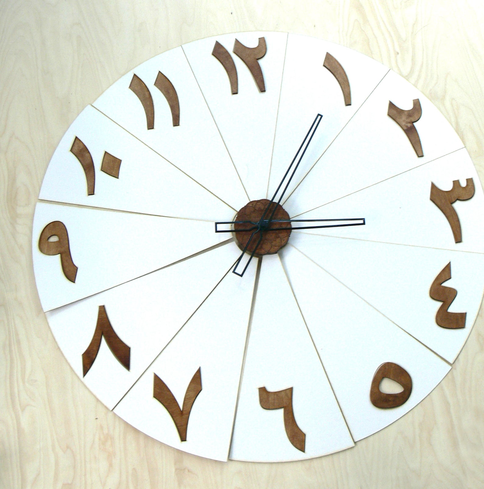 70cm (27.56 In) Wooden Clock Arabic Digits / Letters - With Small ...