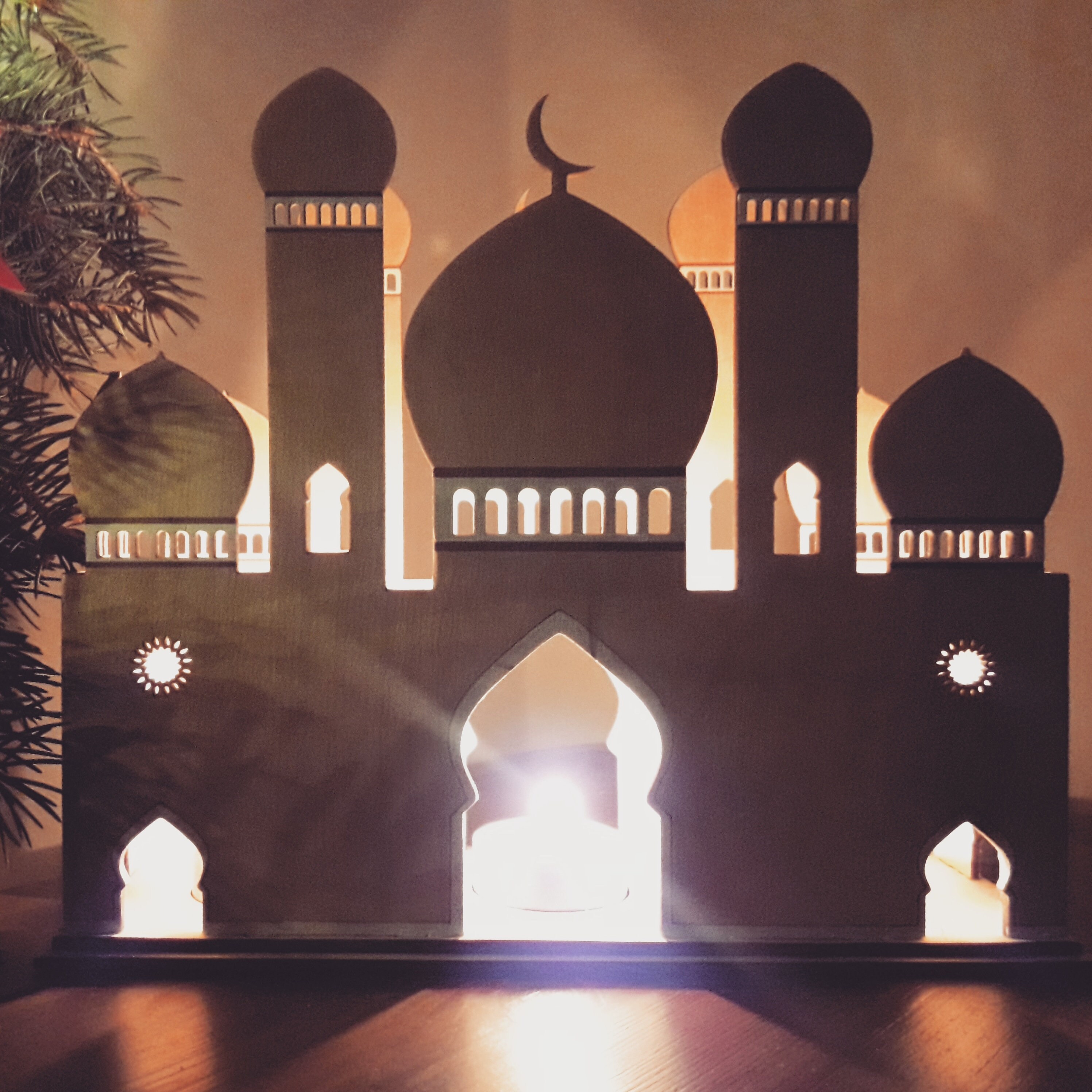 Wooden Mosque Lantern for 3 Tealights Different Colors - Etsy