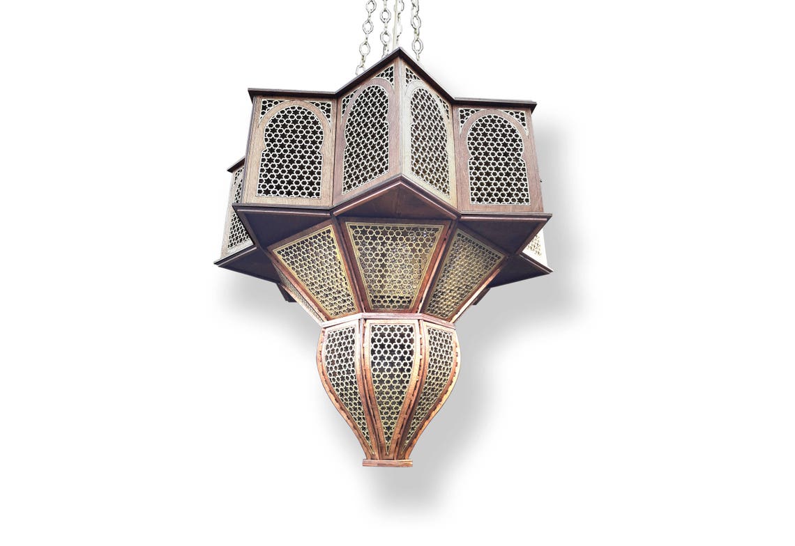 Wooden Oriental Lamp noor for 4 Light Bulbs E27 - Etsy