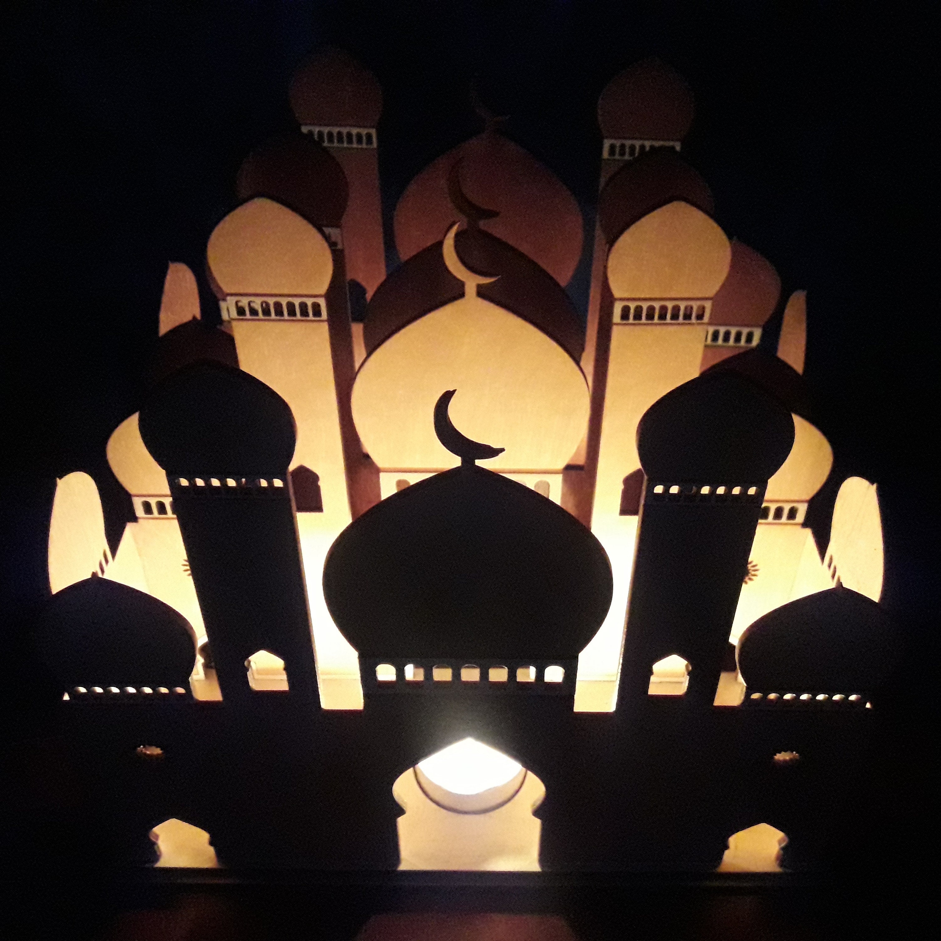 Wooden Mosque Lantern for 3 Tealights Different Colors - Etsy