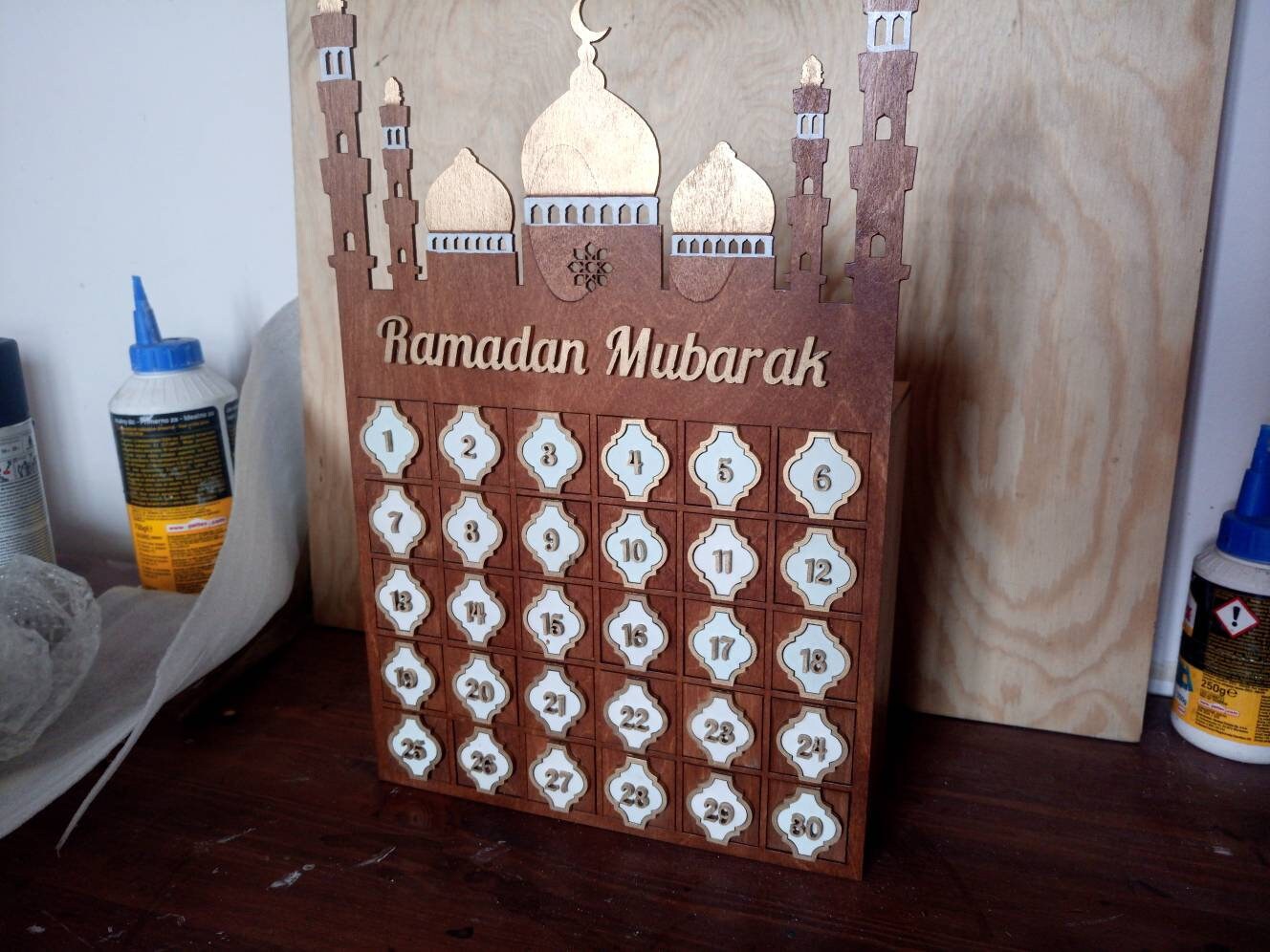 Ramadan Calendar Wooden Box for Candies Custom Color - Etsy