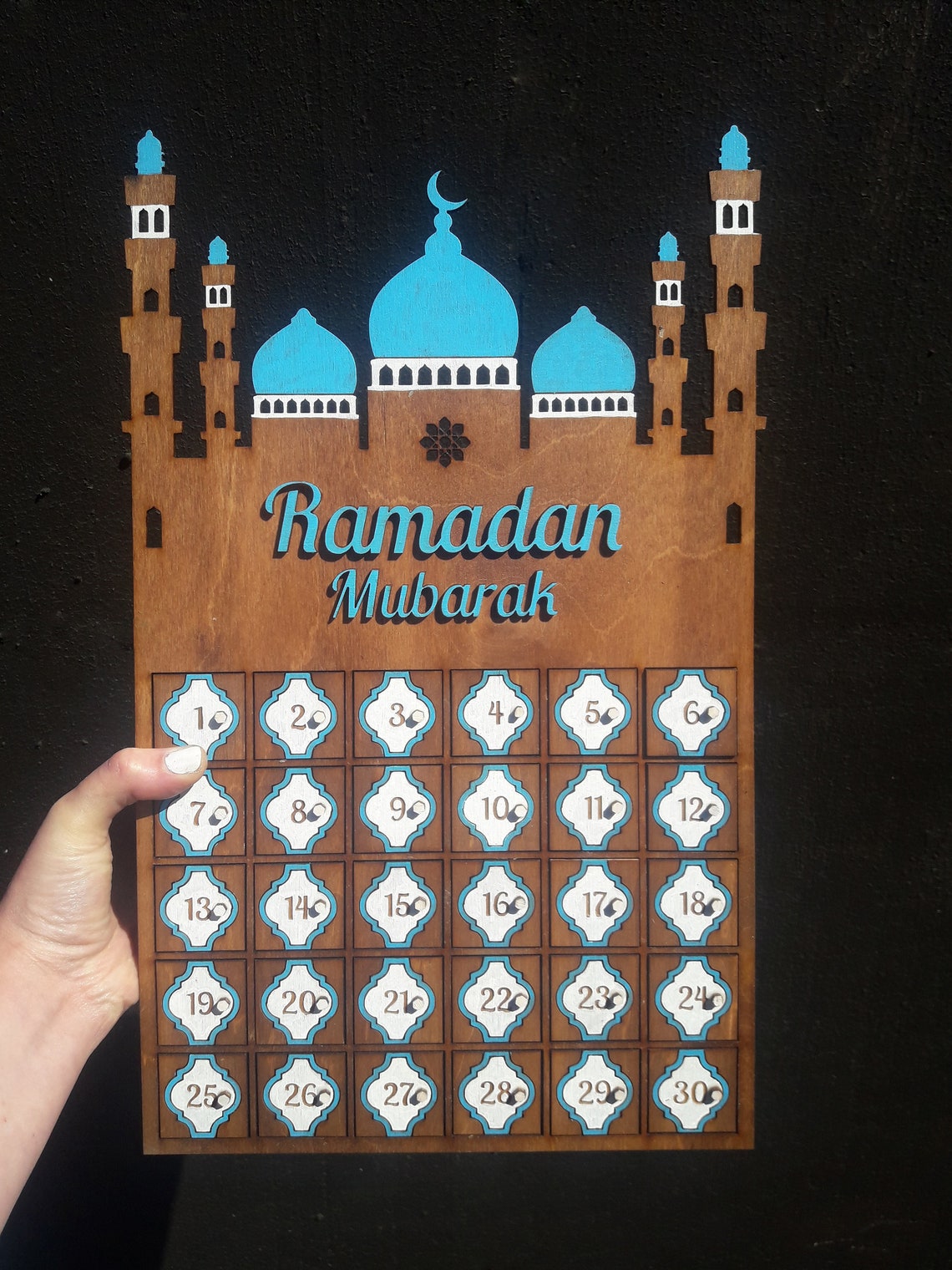Ramadan Calendar Wooden Box for Candies Custom Color - Etsy