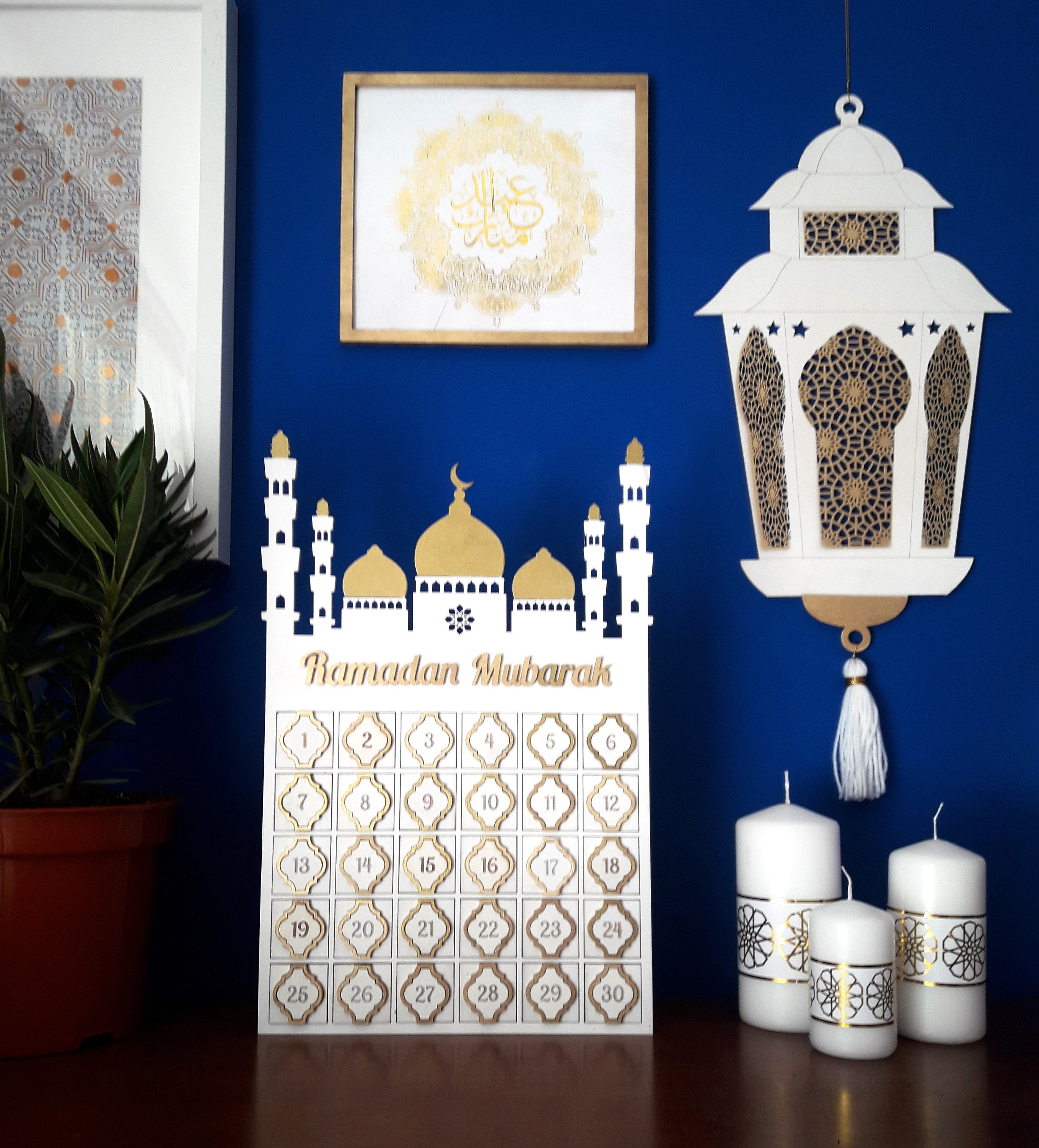 Ramadan Hanging Ornaments Lantern From Wood Decoration on - Etsy