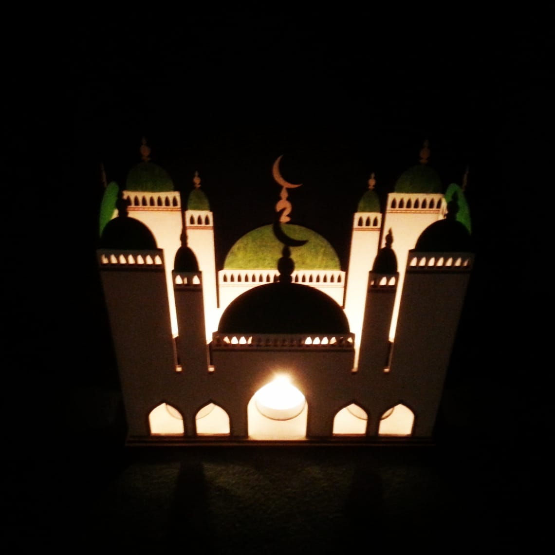 Wooden Mosque Lantern for Three Tea-lights Different Colors - Etsy