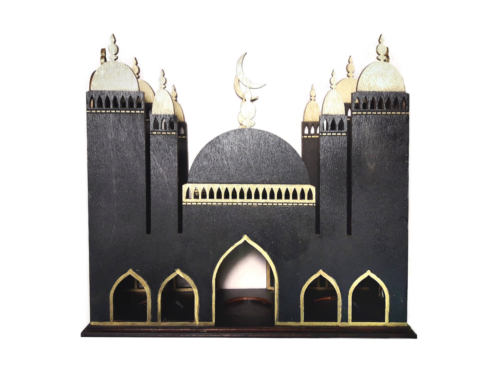 Wooden Mosque Lantern for Three Tea-lights Different Colors - Etsy