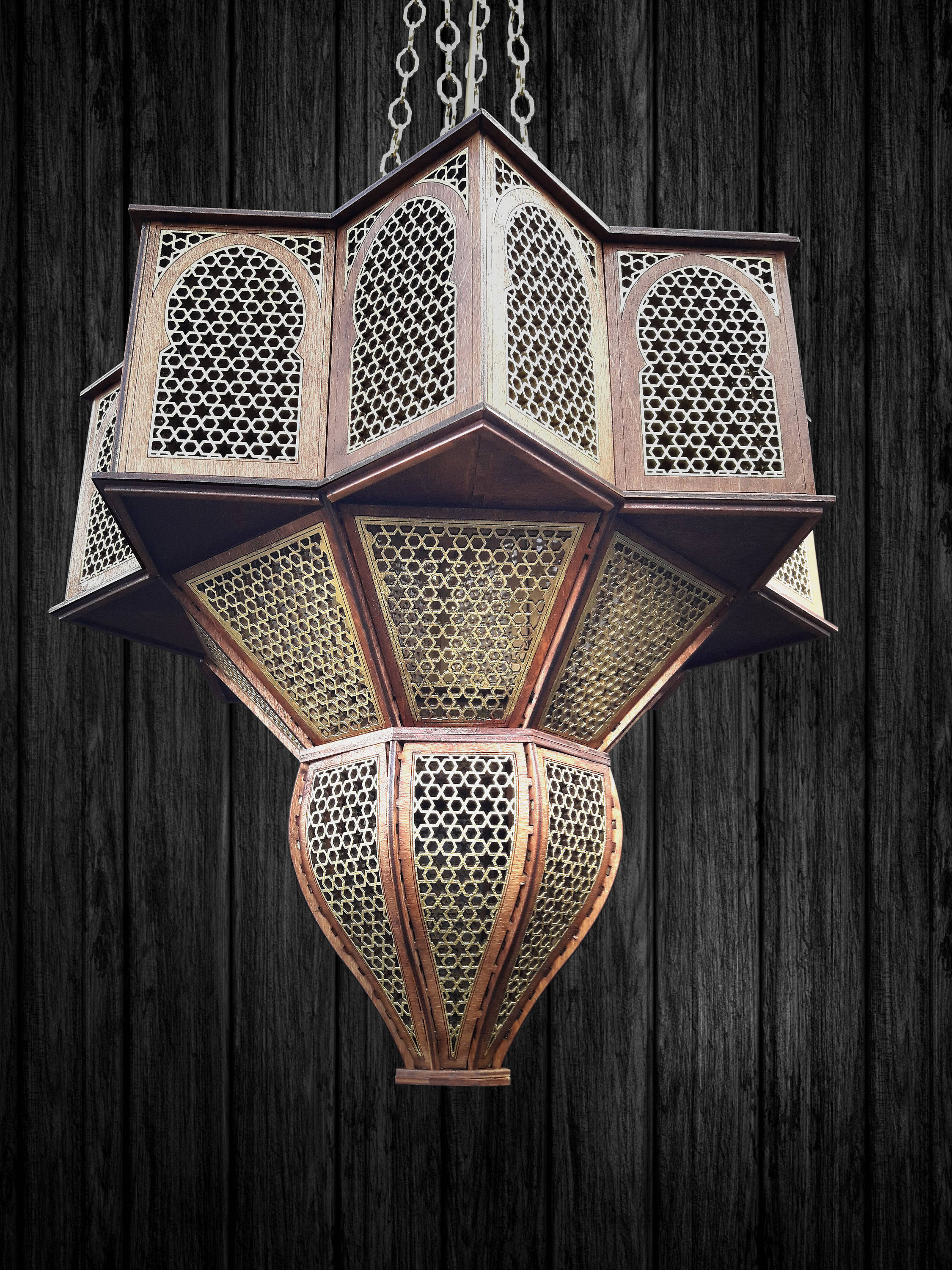 Wooden Oriental Lamp noor for 4 Light Bulbs E27 - Etsy