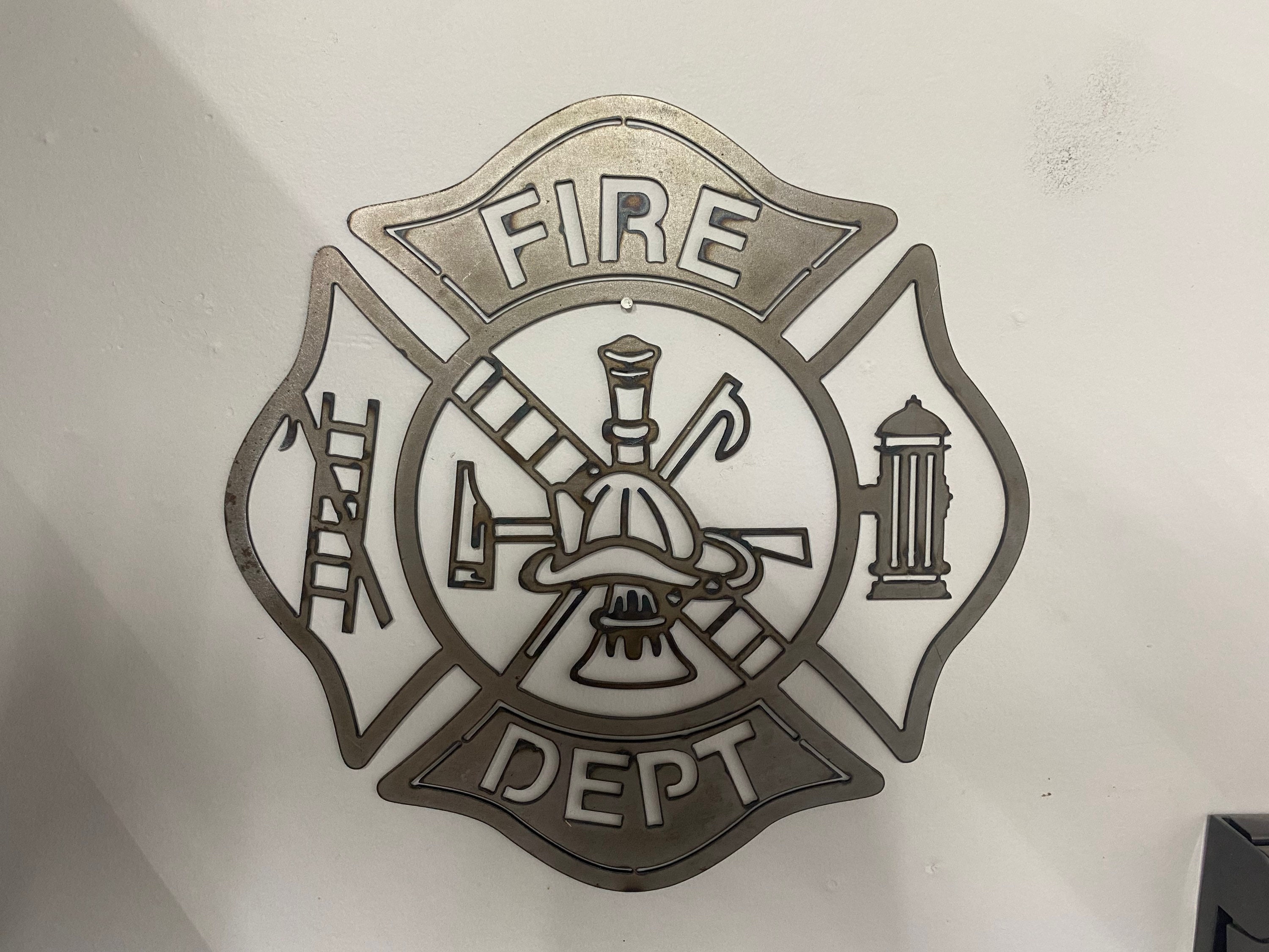 Firefighter Cross Metal Sign Wall Art Decor - Etsy