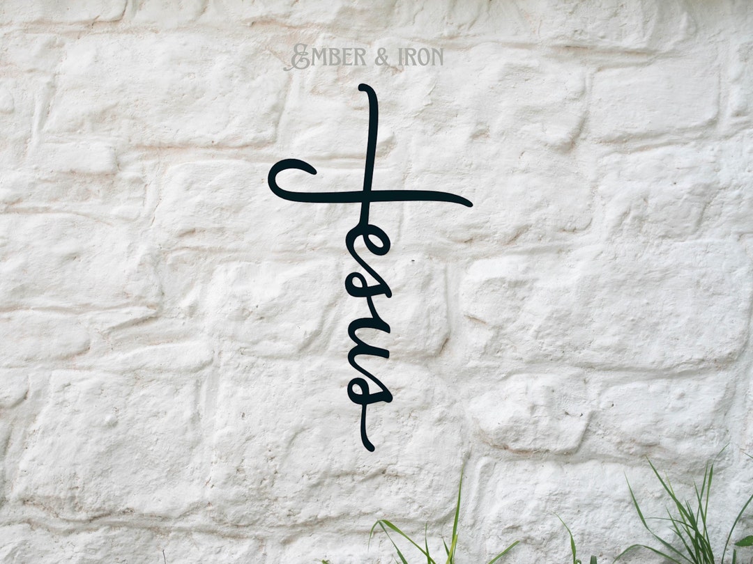 Jesus Name Cross Sign | Metal Wall Art | Steel Home Decor - Etsy