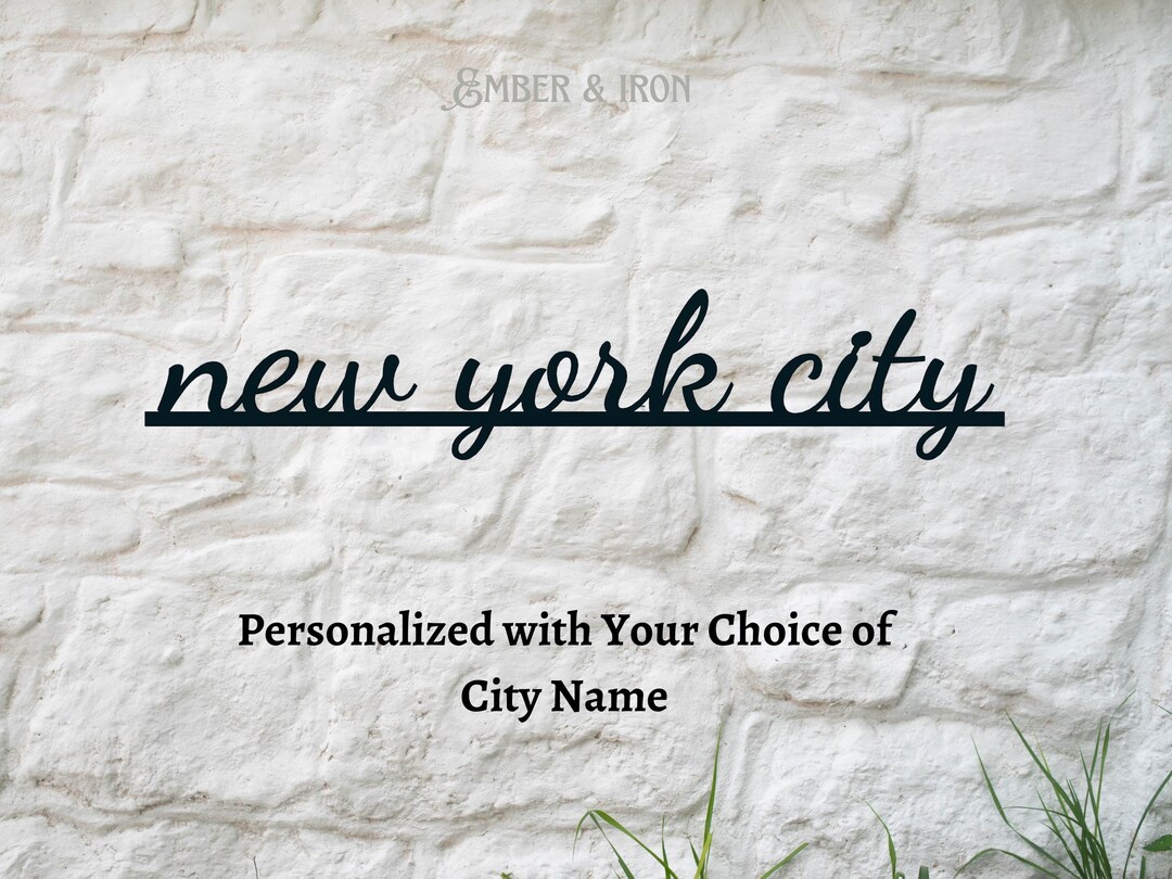 Custom City Word Sign | Personalized Metal Wall Art | Steel Home Decor ...