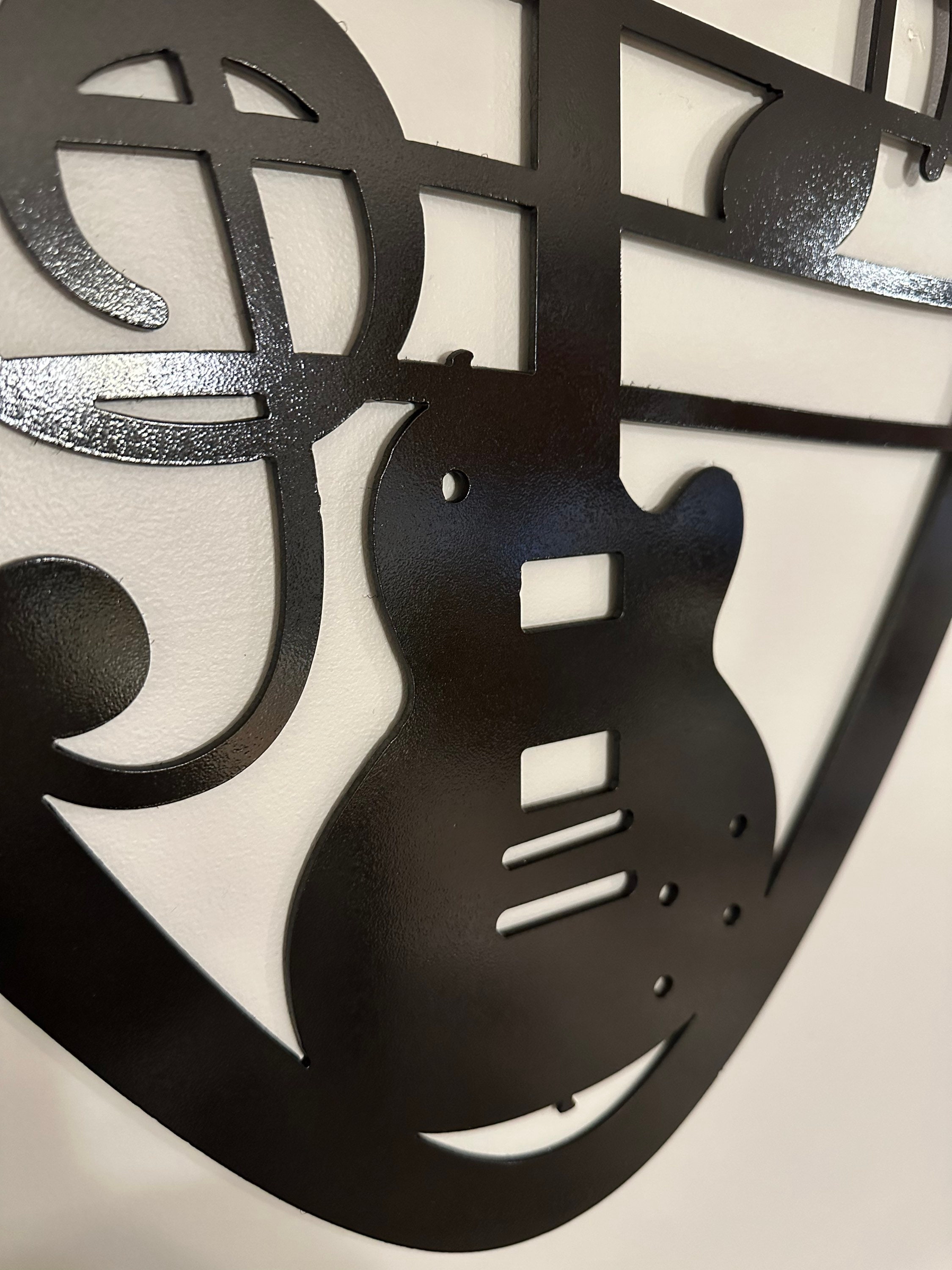 Electric Guitar and Music Notes Pick Shaped Music Room Metal - Etsy
