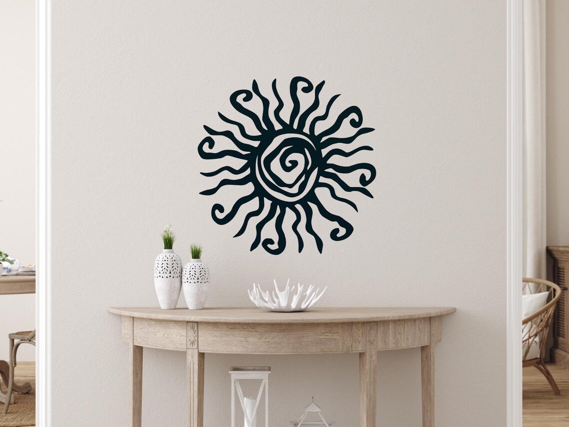 Sun Shape Metal Sign | Funky Design | Steel Wall Art | Custom Metal ...